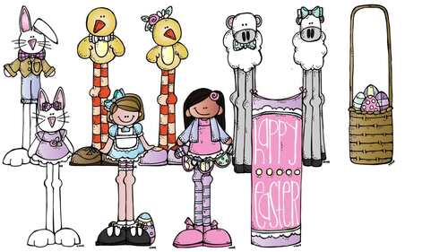 Easter clip art String Beans clip art Spring clip art COLORED Version