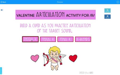 Valentine ARTICULATION Activity- Make A Cupid - Boom Cards™ for /r/