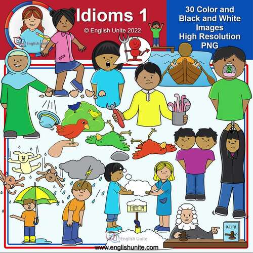 Idioms Clip Art Bundle – 120 Educational Images by English Unite Clip Art
