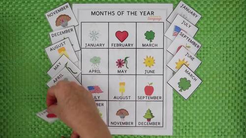 Months of the Year Matching Activity, Labeled Months with Associated ...