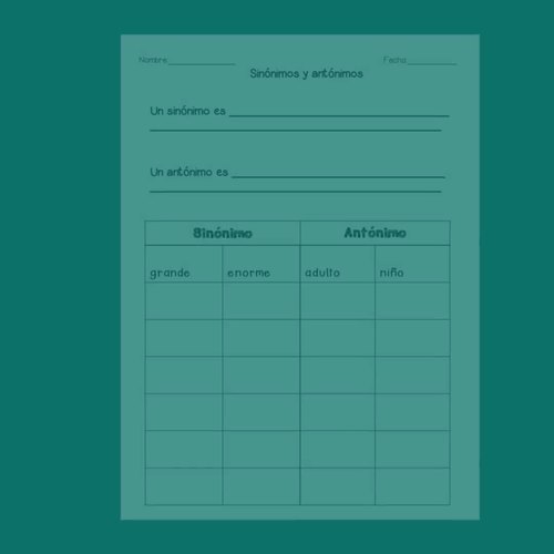 Organizadores Gráficos de Sinónimos y Antónimos Desarrollo de Vocabulario
