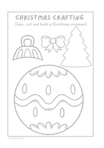 Christmas Craft Templates: Build a Christmas Ornament Winter Worksheets