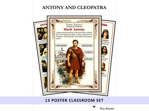 Antony and Cleopatra, Plot, Character Guide and Character Analysis Posters