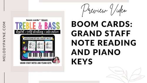 Grand Staff Note Reading and Piano Keys Boom Cards™ | TPT