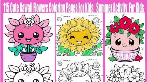 cute flowers coloring pages