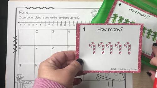 Christmas Math Task Cards Numbers to 10 by Little Learning Corner