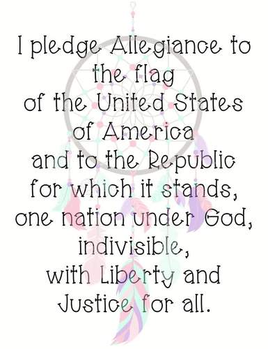 Boho Classroom Decor - Pledge of Allegiance Posters by Magic of Teaching