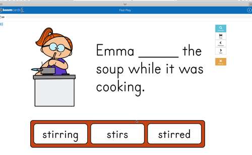 VERBS Subject Verb Agreement & Tenses Digital BOOM Cards Digital Task Cards