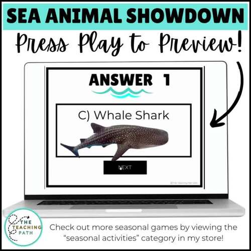 Last Week of School Activity- Sea Animal Trivia Class Game- Google Slides!