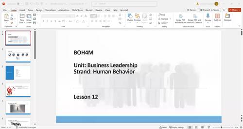 BOH4M UNIT 2-BUS. LEADERSHIP-LESSON 12-HUMAN BEHAVIOR, PERCEPTION/REALITY