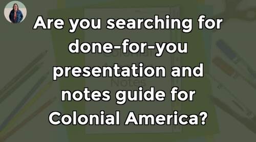 Colonial America Unit for US History with 13 Colonies Notes and Activities