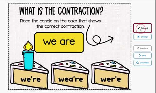 Contractions Matching Game for Boom™ Learning - Drag and Drop Activity