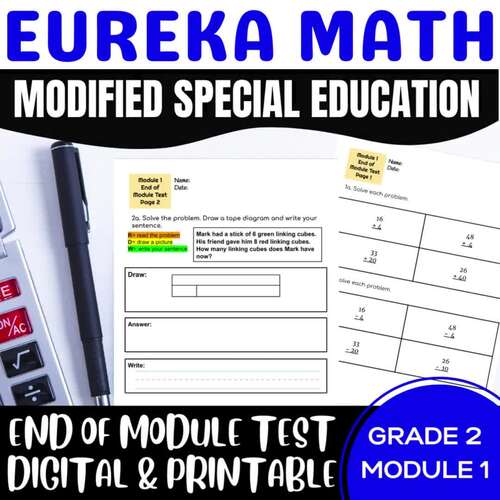 Special Ed Engage NY {Eureka} Math Grade 2 Modified Module 1 Test Back ...