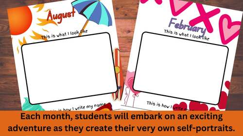 Monthly Self Portrait & Name Writing Journal by Barefoot Learning