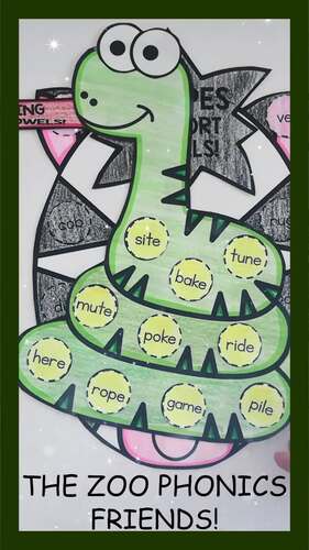 Zoo Animal Crafts CVC CVCE Digraphs Vowel Teams Bossy R End of Year Review