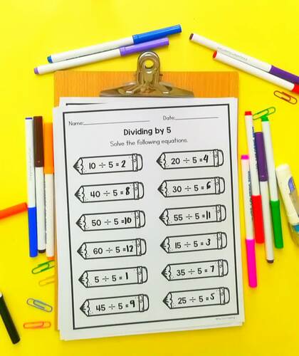 Simple Division Worksheets - Division Fact Practice 3rd Grade and 4th Grade