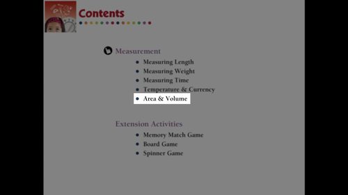 Measurement: Area & Volume - Practice the Skill 1 - MAC Gr. PK-2