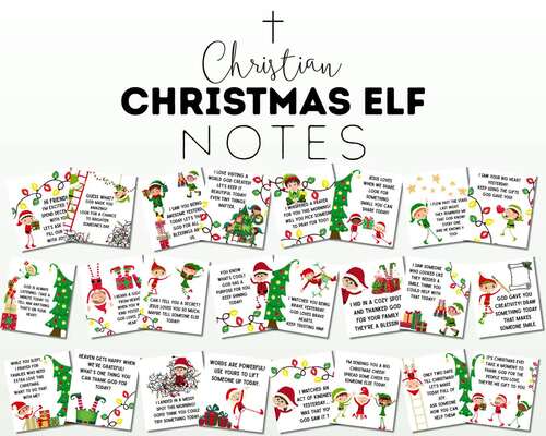 Christian Christmas Elf Notes | 24 Daily Holiday Message Cards for Kids ...