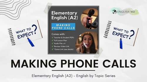 Making Phone Calls | Elementary (Pre-Int.) English for ESL/ELL Students ...