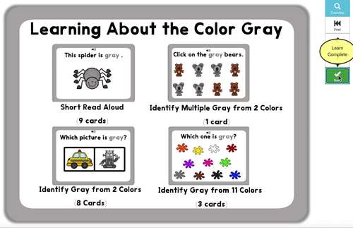 Identifying the Color Gray Using Boom Cards™ | Digital by Just Julie Shop