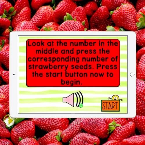 Listen and choose the number 0 to 10 | Strawberries | Boom cards with audio