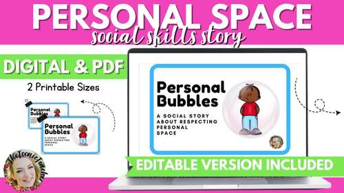 EDITABLE Personal Space Bubble Social Skills Story, Respecting ...