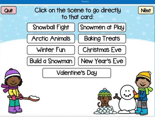 Create a Winter Scene Boom Cards Speech Therapy Speech and Language ...