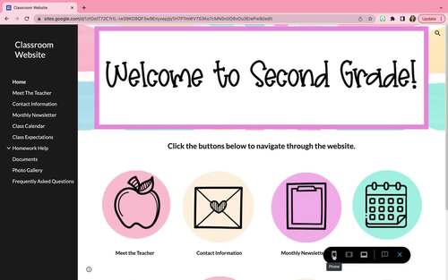 Google Sites: Editable Classroom Website Template | Pastel Color Theme