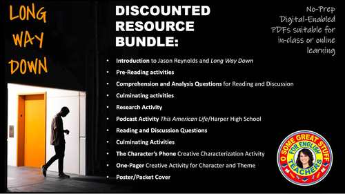 Long Way Down Bundle Complete Unit Paired Podcast Activity and Creative ...