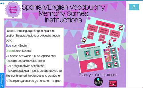 Boom Cards - Spanish & English Audio - Vocabulary - Body Parts - Memory ...
