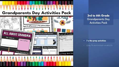 Grandparents Day Activities Pack and Pennant Craft (3rd, 4th, 5th & 6th ...