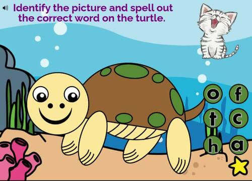 Spelling CVC Short Vowel A Words With Turtle Boom Cards by Teacher's Pride