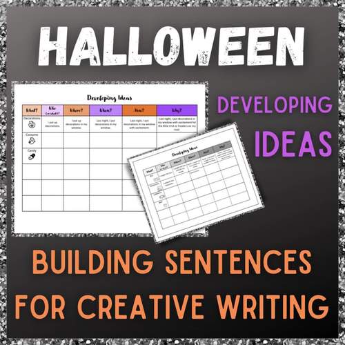 Halloween Writing | Developing Ideas | Sentence Building | October Activity