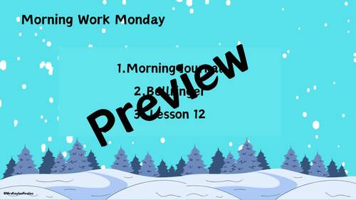 Morning Work Winter Slides-Editable by MrsKaylasFirsties | TPT