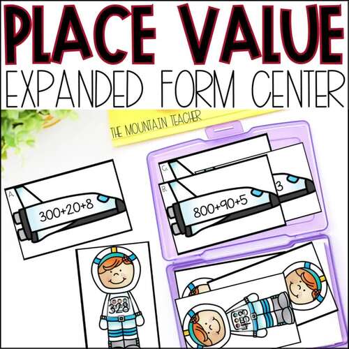 3 Digit Expanded Form Math Center for 2nd or 3rd Grade Place Value Activity