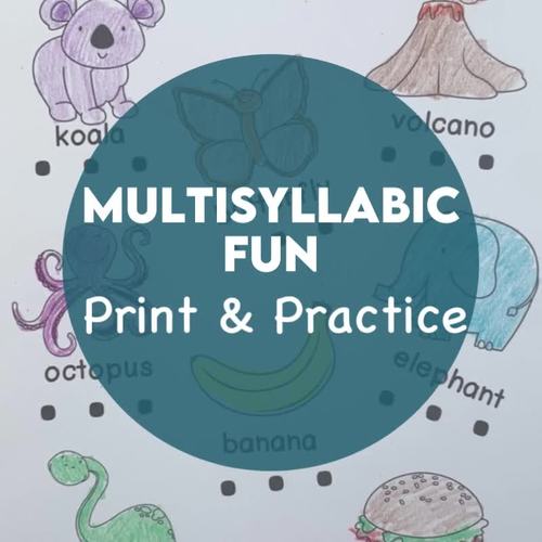 Multisyllabic Words NO PREP Articulation Speech Therapy Activities