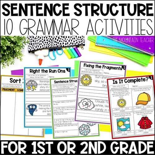 Fragments and Run Ons Activities, Grammar Worksheets & Sentence Anchor ...