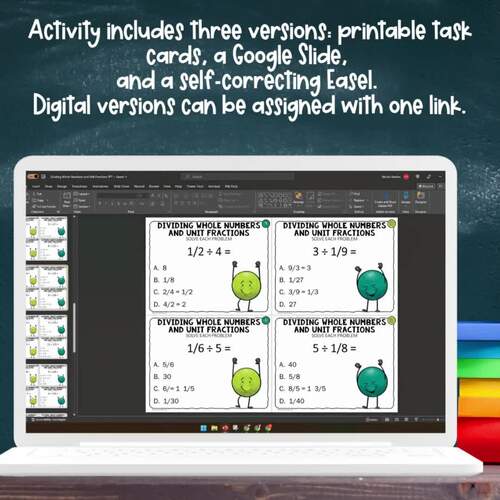 5th Grade Math Review Dividing Unit Fractions and Whole Number | TPT