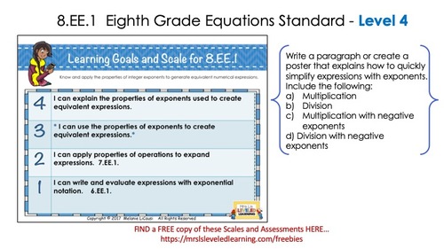 How to Teach Proficiency Scales Video – 8th Grade Equations/Expressions ...