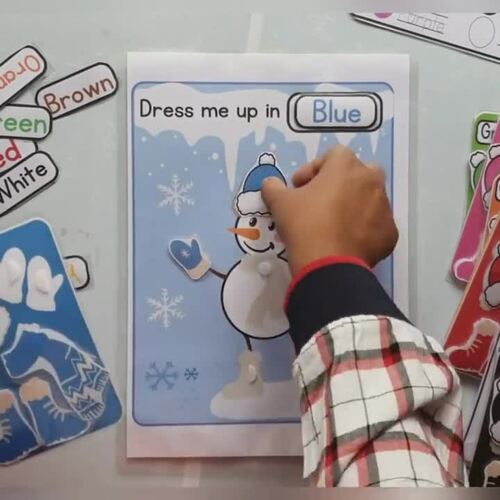 Color matching activity for winter, preschool worksheet, Montessori ...