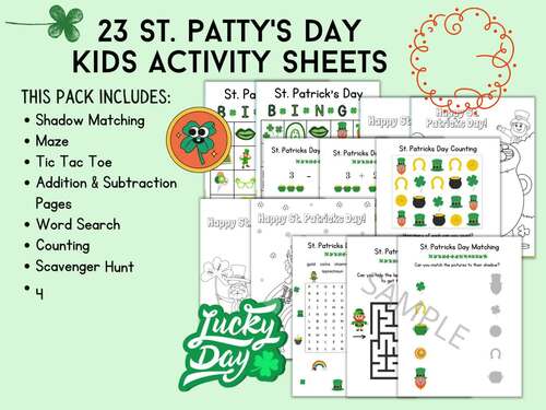 St. Patricks Day Activity Sheets | Coloring Pages | Bingo | No Prep ...