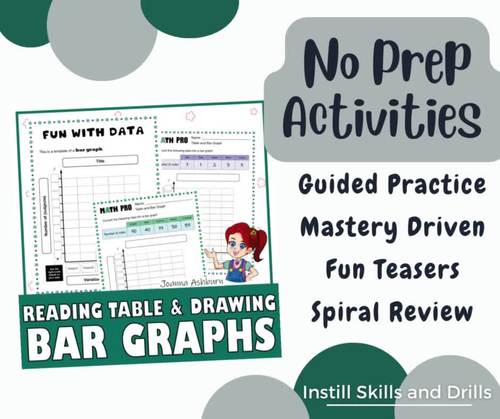 Reading and Drawing Bar Graphs | One-to-One and Scaled Practice Worksheets
