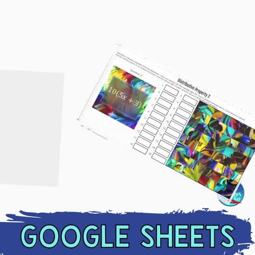 Distributive Property 2 | Google™ Sheets by Calculus4u | TPT