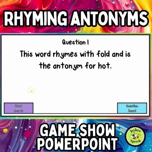 Rhyming Antonyms Game Show | Vocabulary, Opposites & Language Skills ...