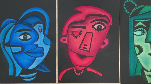 PICASSO CUBISM PORTRAIT PROJECT, ACTIVITY BOOK AND LESSON PLANS ART UNIT