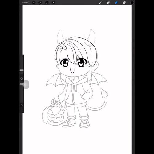 130 Procreate Halloween Stamps, Halloween Brushes Procreate, Chibi Base