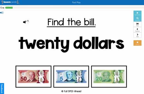 Identifying Dollars Canadian Money Math Boom™ Cards Activity | TPT