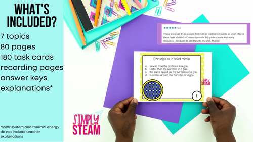 3rd Grade Science Task Cards for Scoot Science Centers or Review