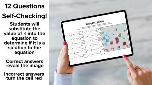 Solving Trig Equations Self-Checking Digital Activity by Rise and Sine