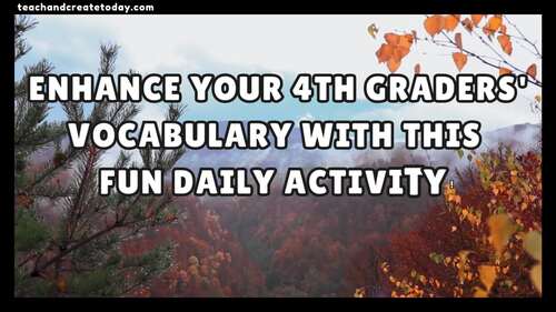 FREE SAMPLE 4th Grade Language Arts Vocabulary Activity for September ...